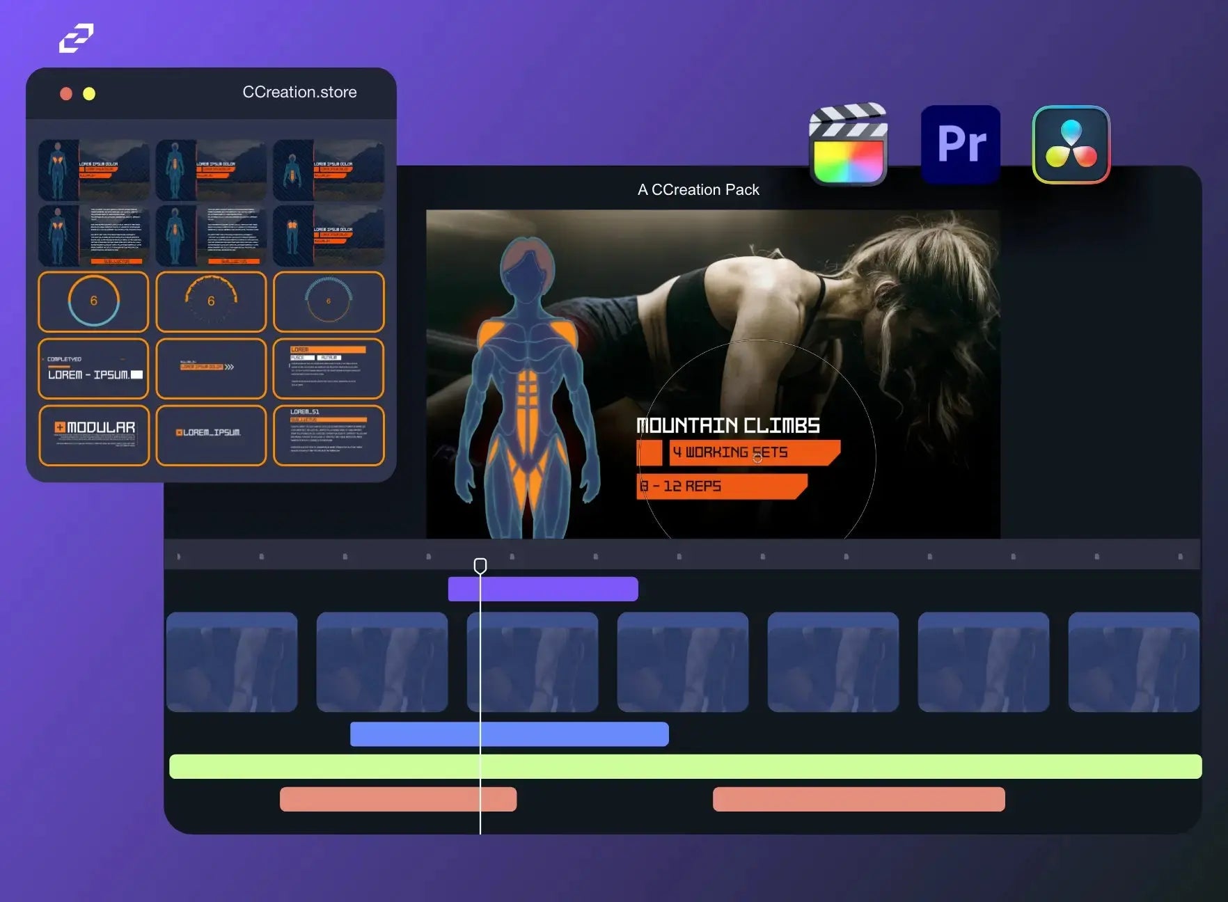 Gym Female V2 Graphics | CC Gym Graphics | ccreation.store