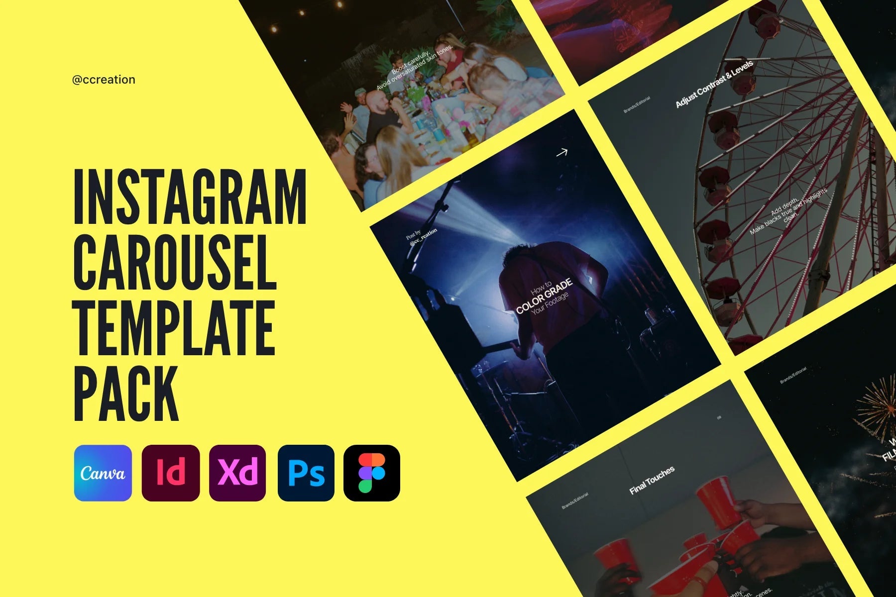 Clean UGC Creator Collection – Instagram Carousel Template Pack (Canva ...
